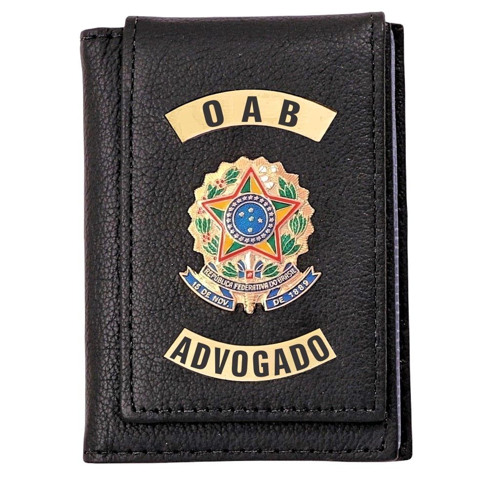 Carteira Da OAB Para Advogado Porta Funcional Em Couro Com Bras o