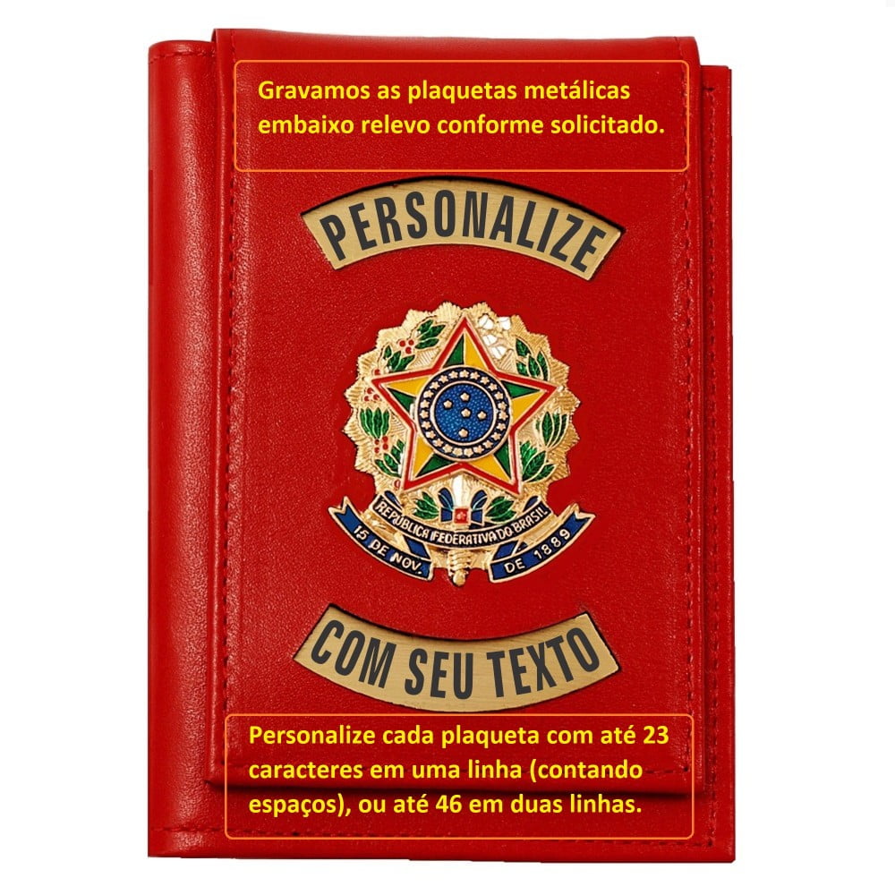 Carteira Porta Funcional Com Bras o Da Rep blica E Fun o Personaliz vel