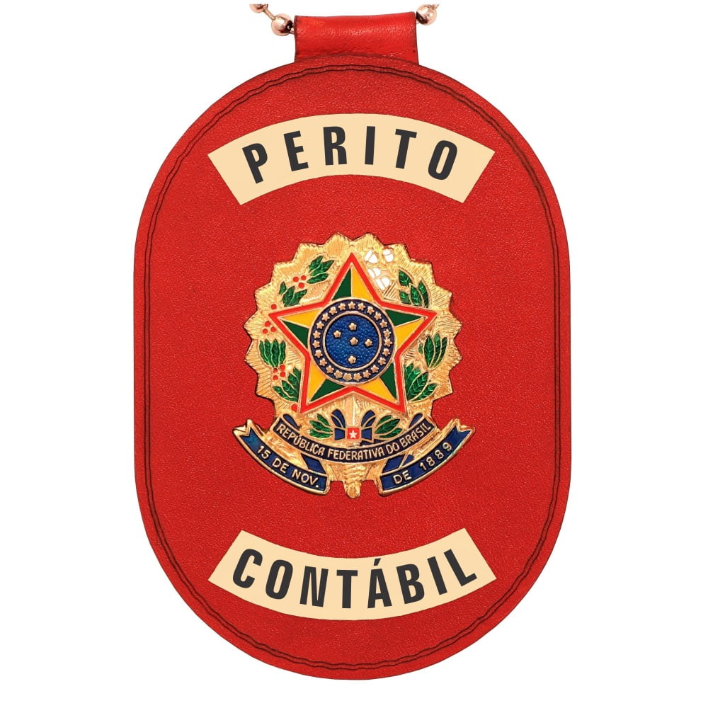Distintivo De Perito Contábil Com Bolachão Corrente E Clips
