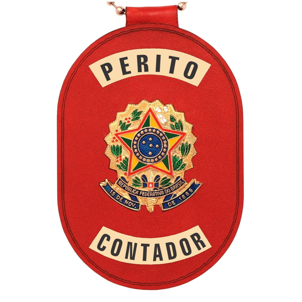 Distintivo De Perito Contador Com Bolachão Corrente E Clips